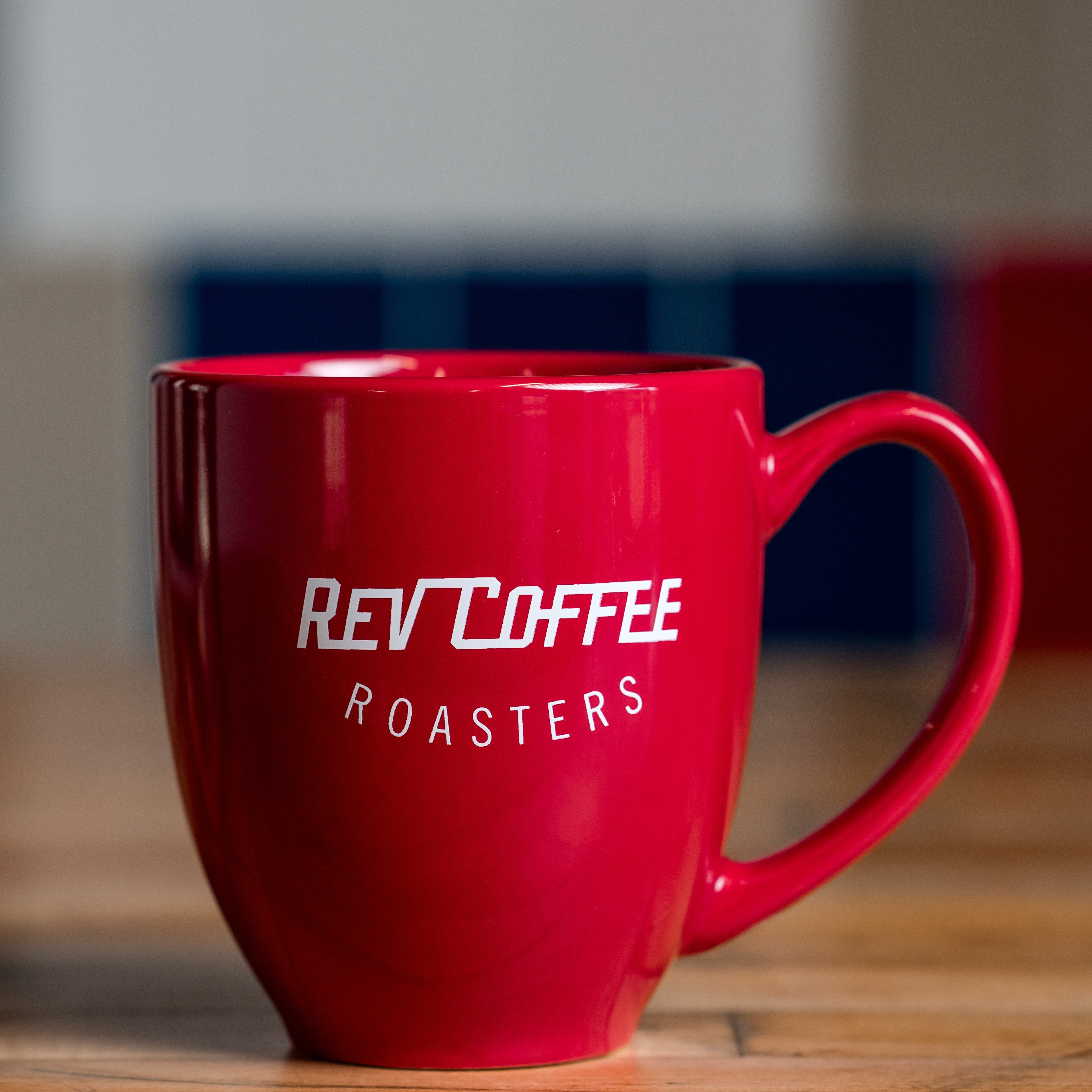 Red Store Front Bistro Mug – Rev Coffee